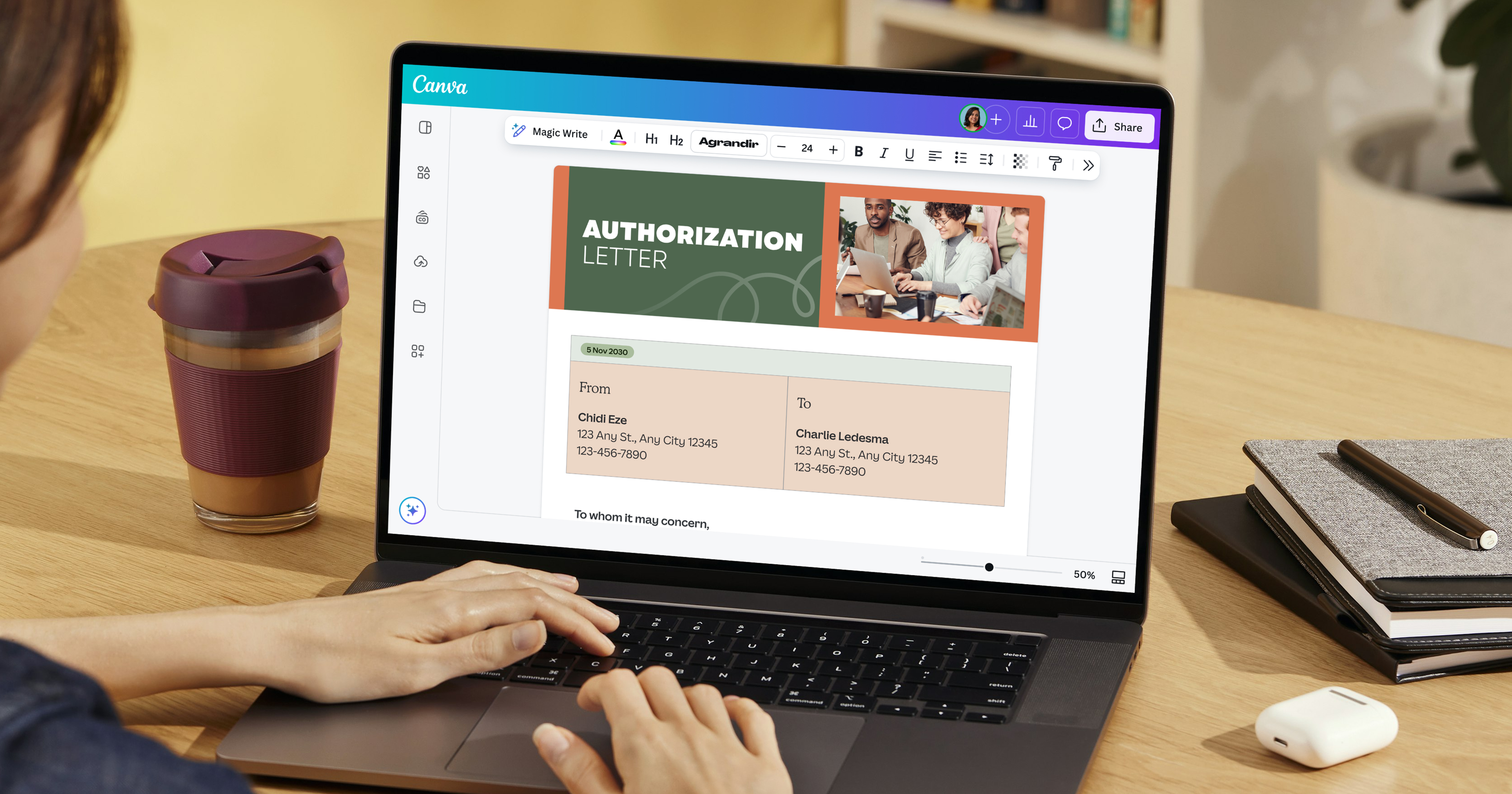 Authorization letter: Free templates & how-to guide | Canva