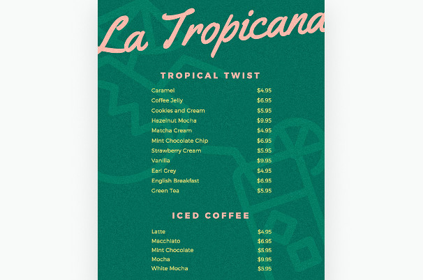 Menus | Design custom menus for free with Canva