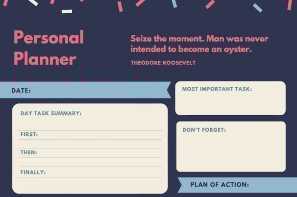 Design personalized planners for free with Canva